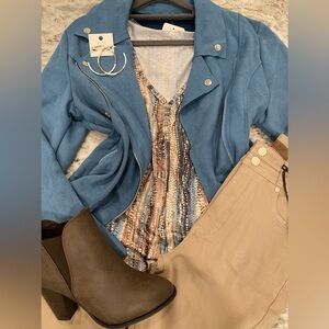 Source Unknown | Jackets & Coats | Nwt Teal Biker Jacket Blazer | Poshmark